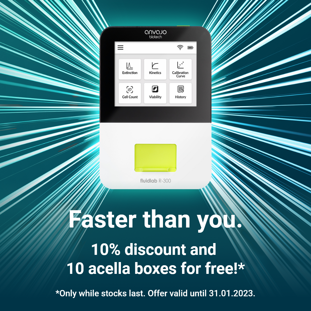 Cell Count and Spectrometry - Anvajo fluidlab R-300 - Ngaio Diagnostics